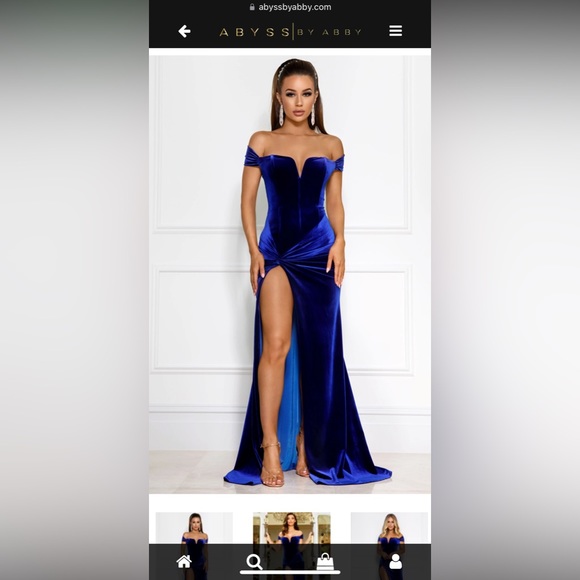 Abyss By Abby | Dresses | Abyss By Abby Navy Blue Velvet Dress | Poshmark